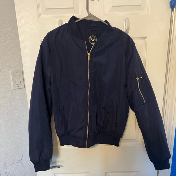 Jackets & Coats | Womens Navy Blue Bomber Jacket | Poshmark